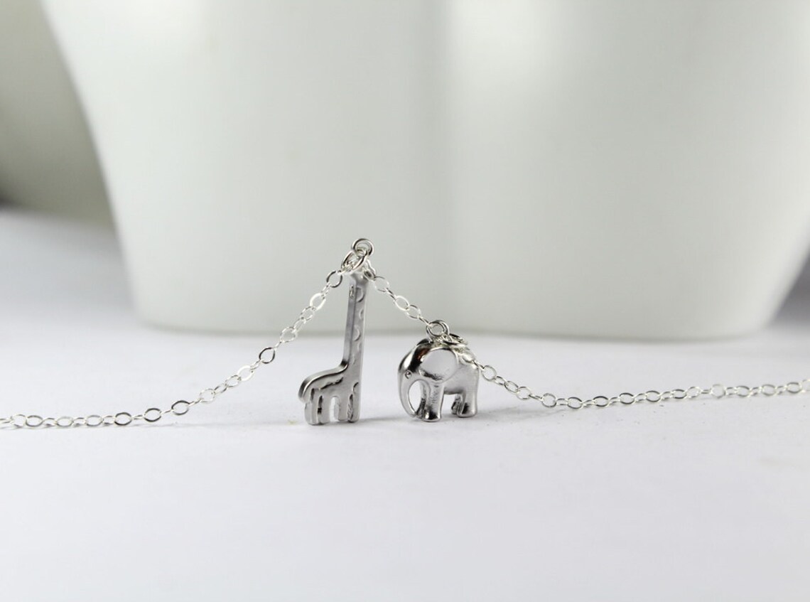Matching Silver Jewelry.big Elephant Giraffe Necklacebabe | Etsy