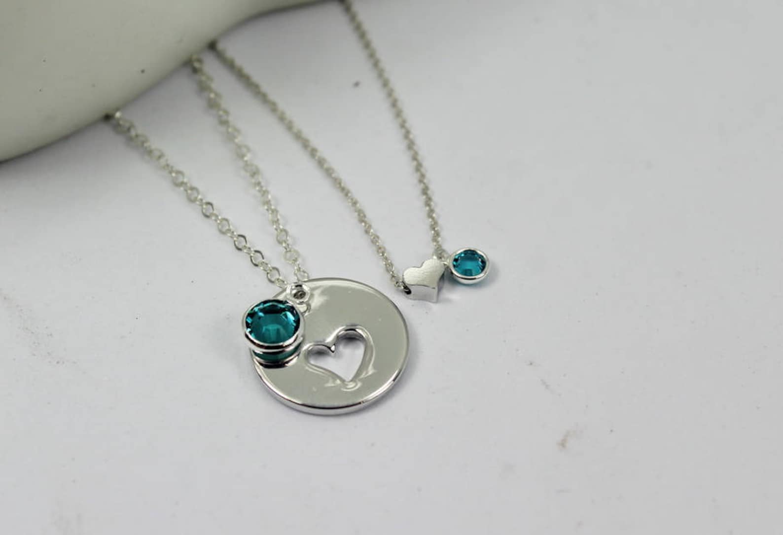 Heart Birthstone Necklace, Mother Daughter, Aunt Niece Heart Necklace ...