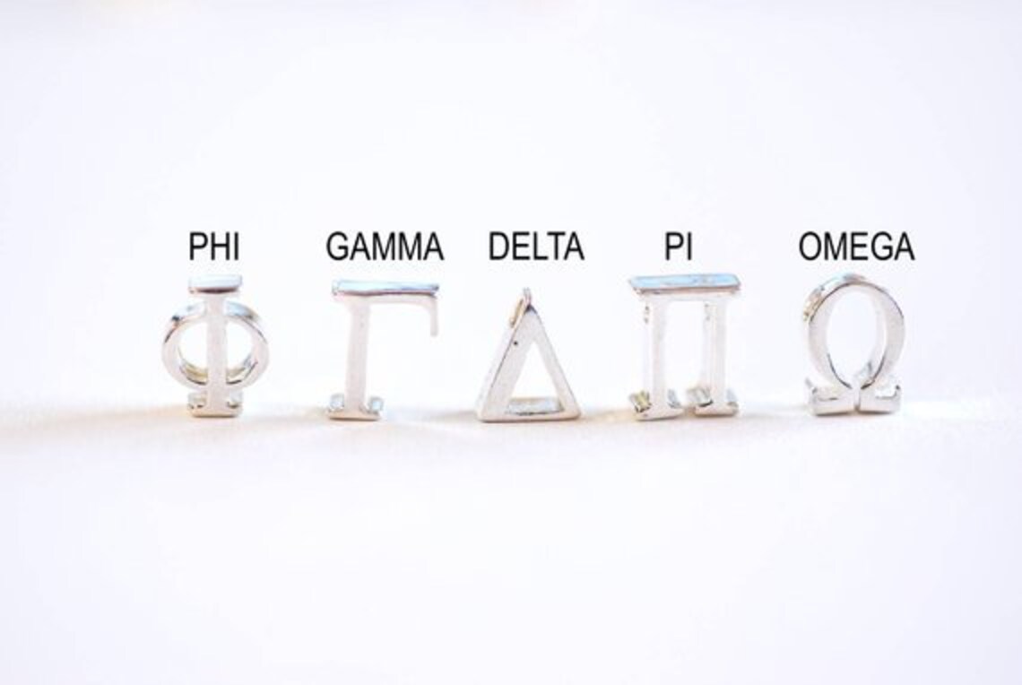 Sterling Silver Greek Letter Necklace. Greek Alphabet - Etsy