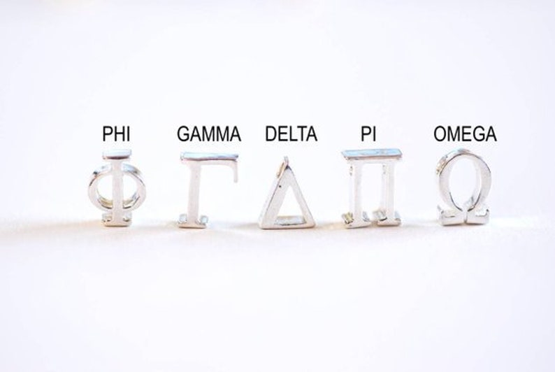 Sterling Silver Greek Letter Necklace. Greek Alphabet Gamma.greek ...