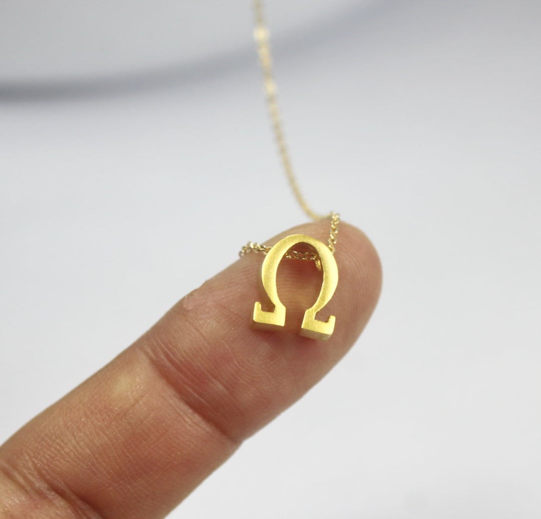 Gold Omega Necklace,greek Letter Necklace,omega Greek Letter Necklace ...