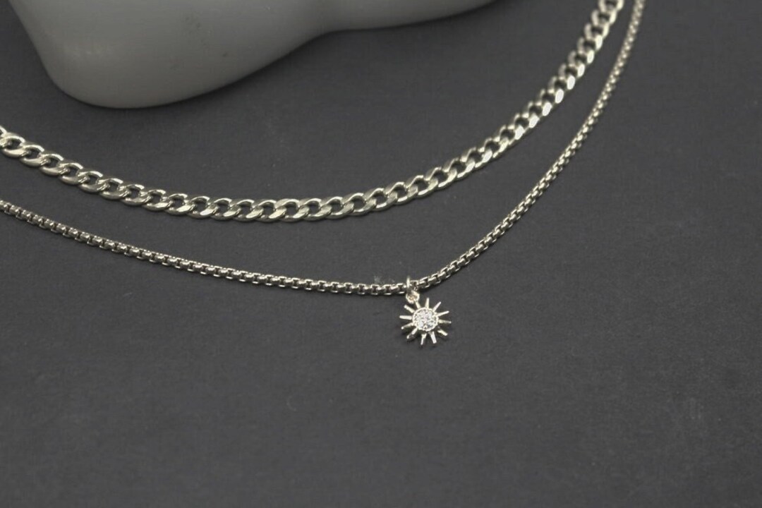 Sun Necklace Set for Men. Silver Gold Sun Jewelry, Son Birthday Gift ...