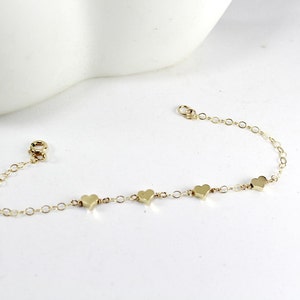 Mini Hearts Bracelet, Small Heart Jewelry, 3,4,5 Mini Hearts ,simple ...