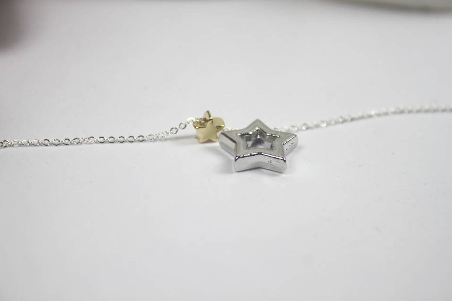 Star necklace2 stars necklaceCut out star necklacemother | Etsy