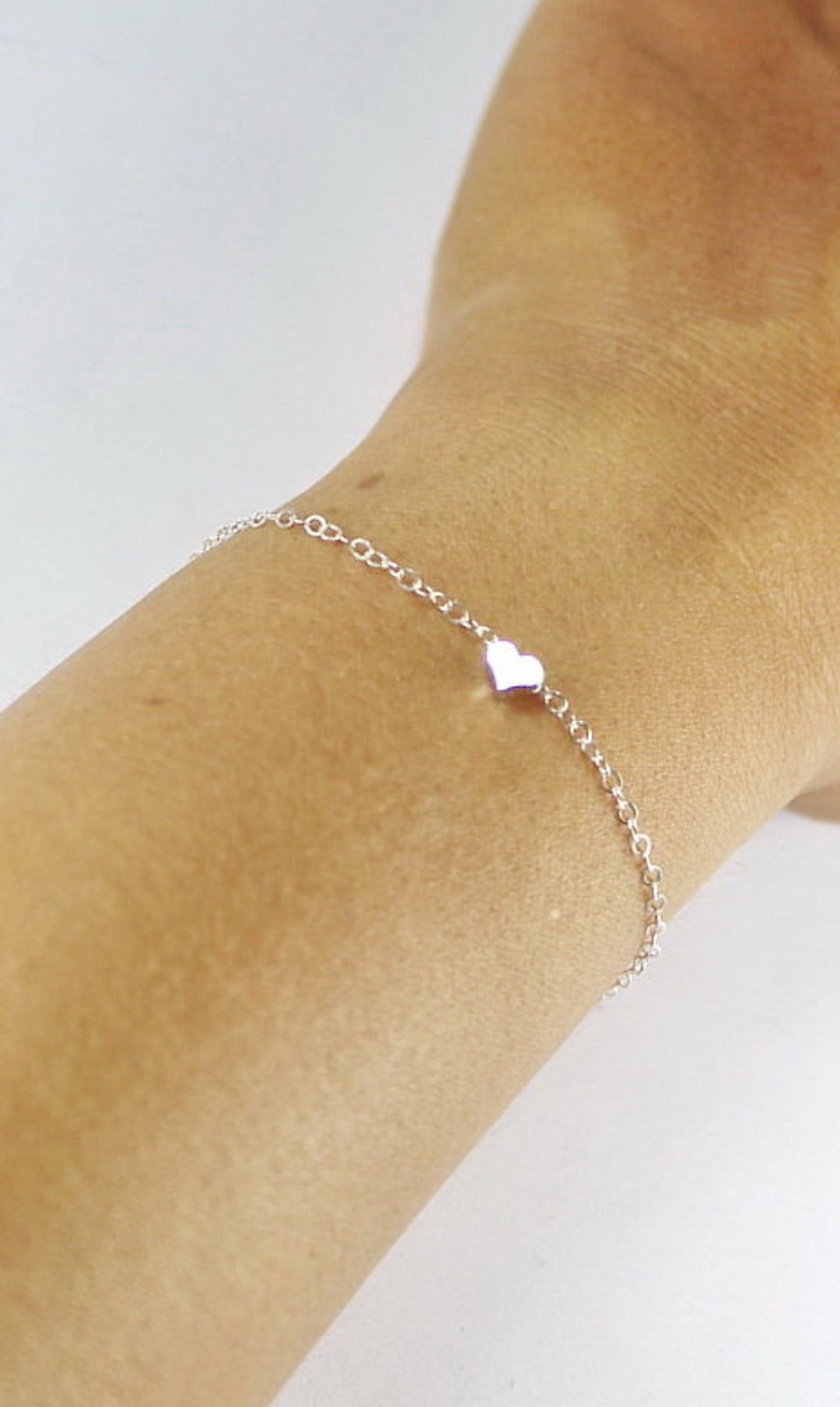 Heart Bracelet,mini Heart Bracelet,simple Dainty Jewelry. Small Heart ...