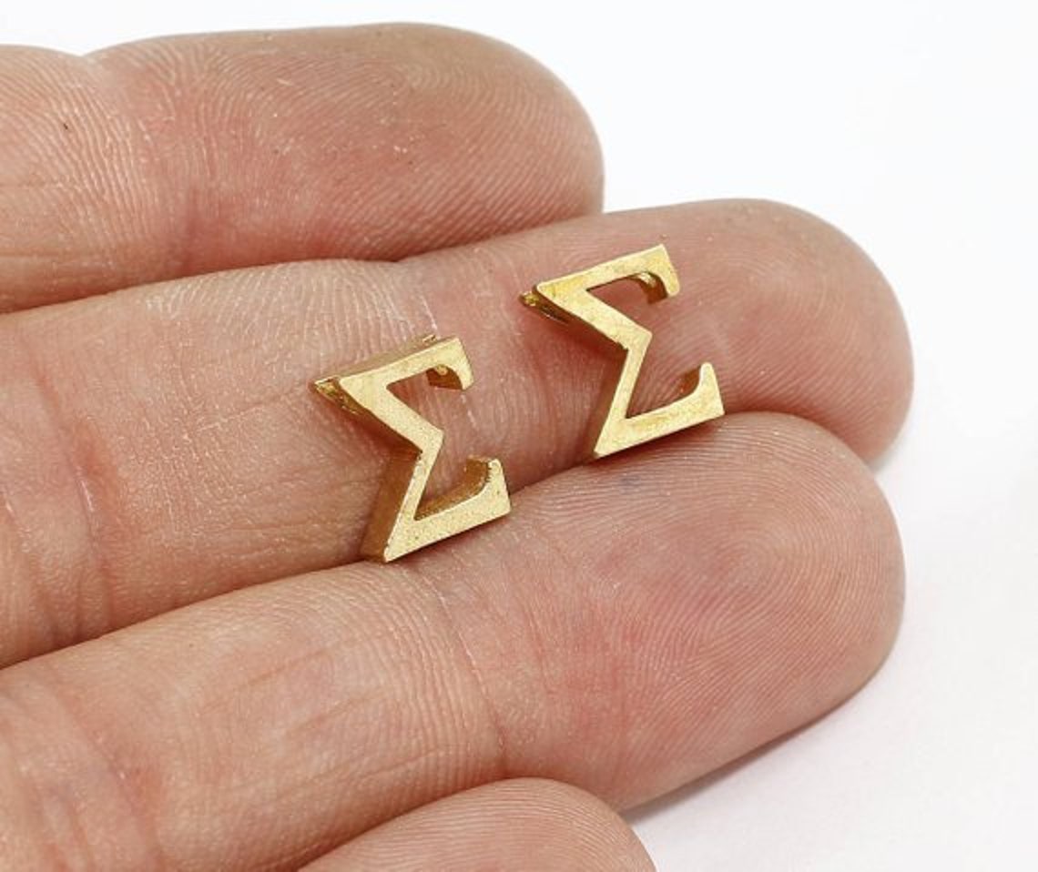 Gold Greek Sigma Letter Necklace Silver Sigma Letter Jewelry - Etsy