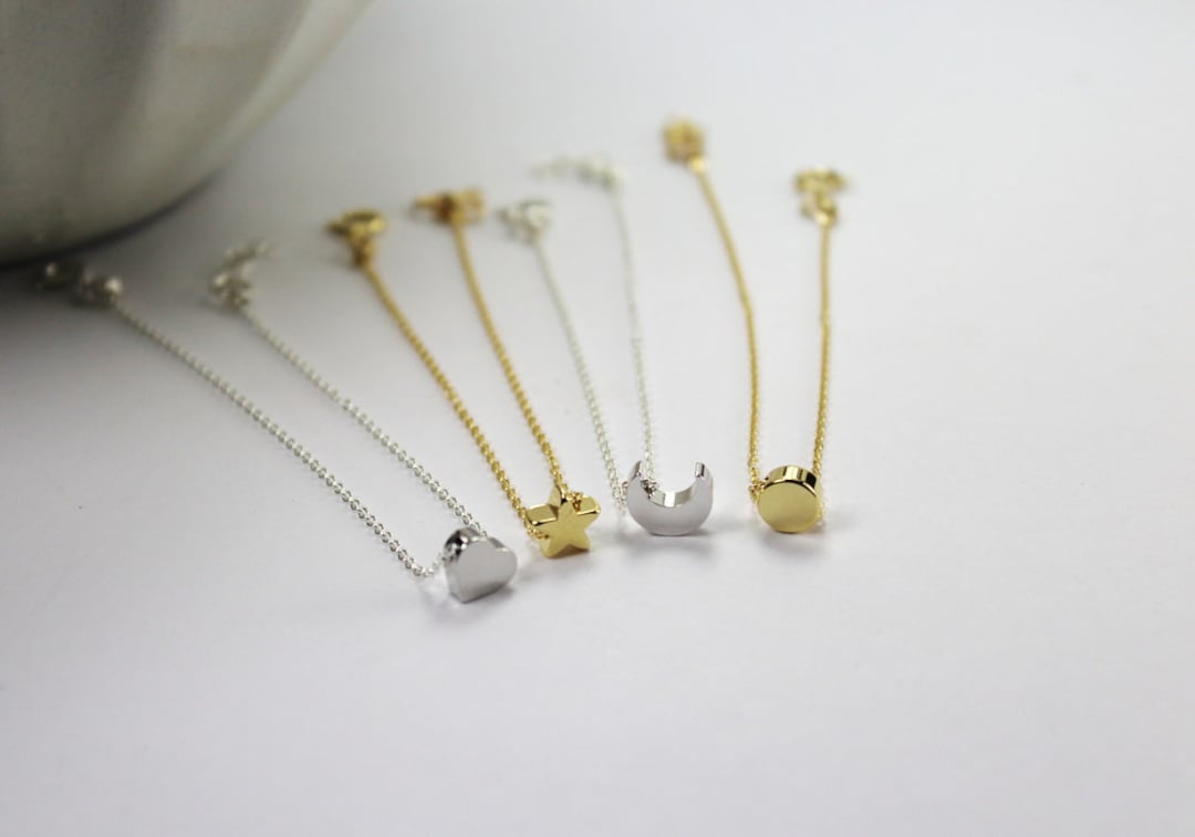 Set of Four 4. Sun Moon Star Heart Bracelet.gift for Four Best Friends ...
