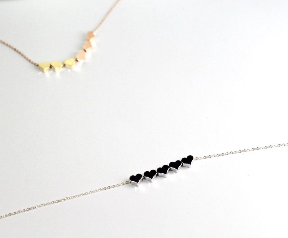 Mothers Jewelry-multi Hearts Necklace-3,4,5,6, Mini Hearts Necklace ...