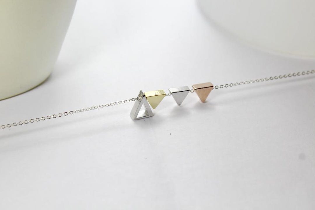 Triangle Necklace, Mother Babe Jewelry Gift. Chevron Necklace.x-mas ...