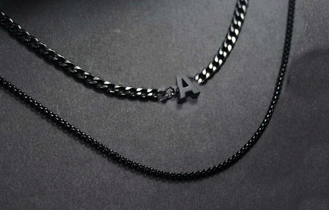 Personalized Layered Necklace ,set of 2 ,custom Letter Layering ...