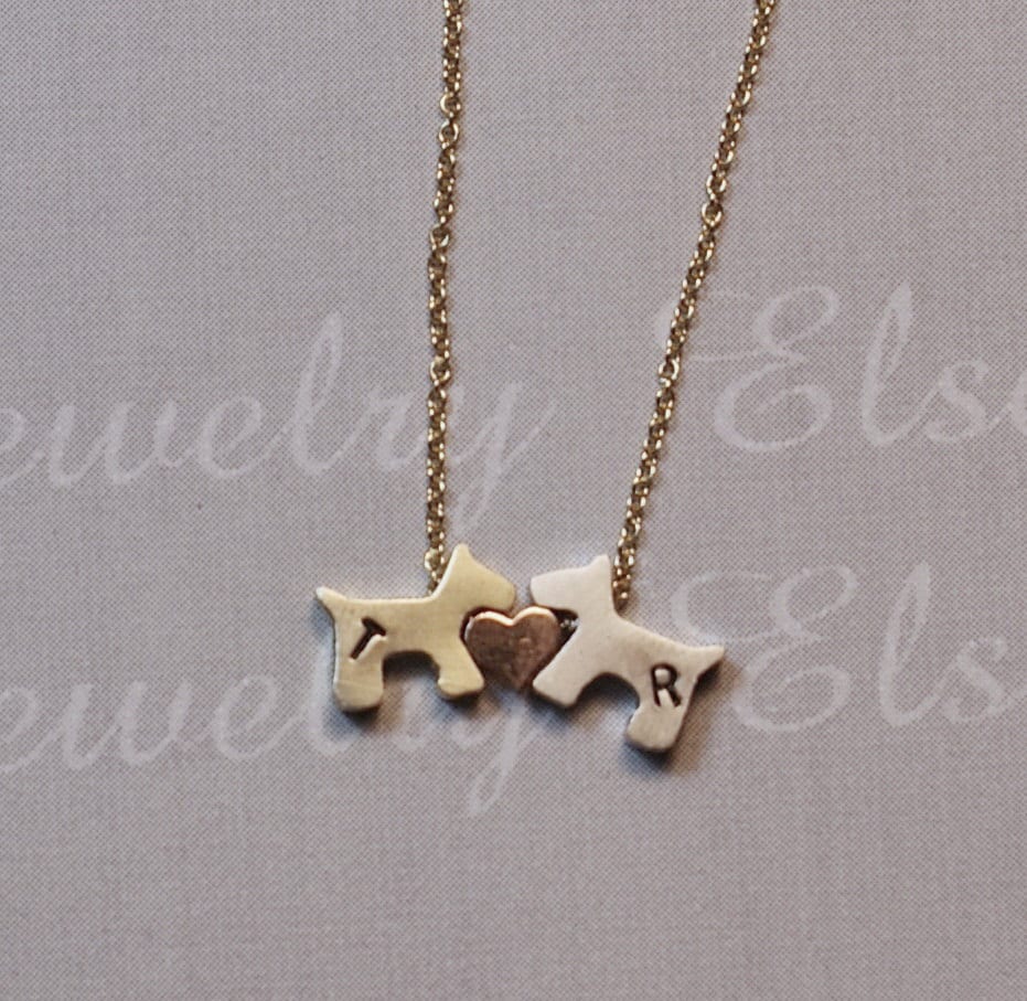 Two Dogs 2 Pet Necklace,personalized Dog Jewelry,puppy Necklace ,pet ...