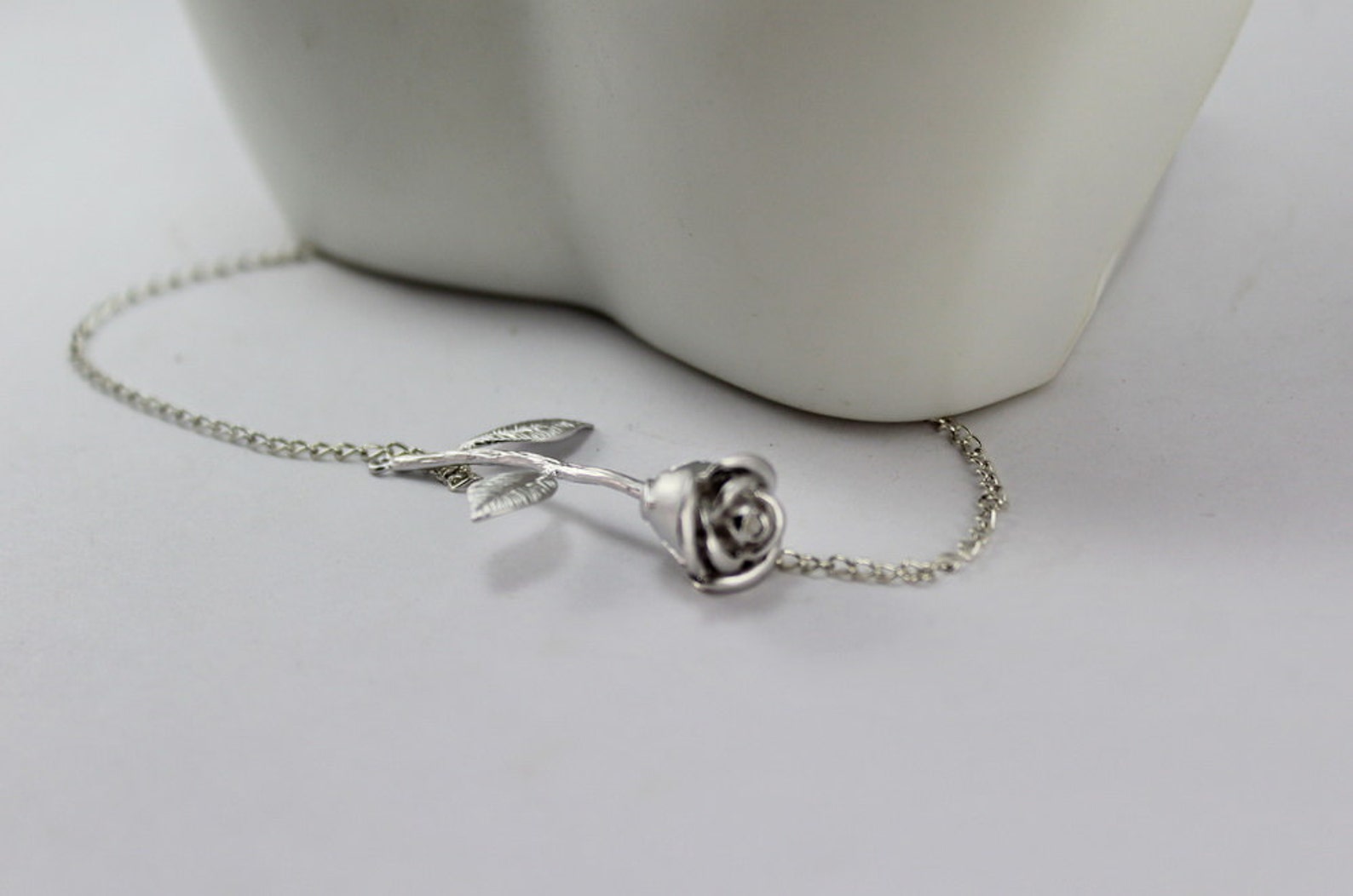 Rose Braceletfloral Braceletsilver Rose Braceletgold Rose - Etsy