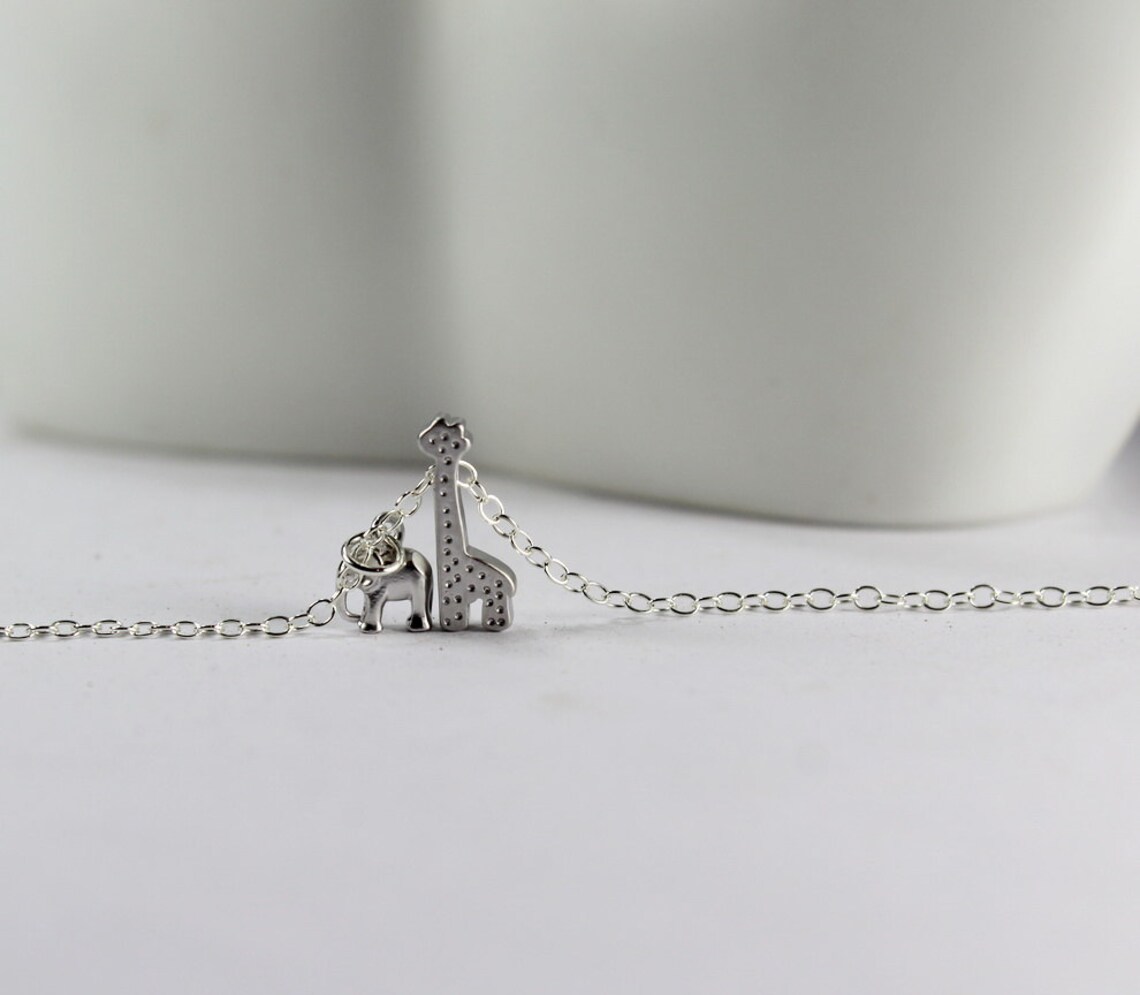 Matching Silver Jewelry.big Elephant Giraffe Necklacebabe | Etsy