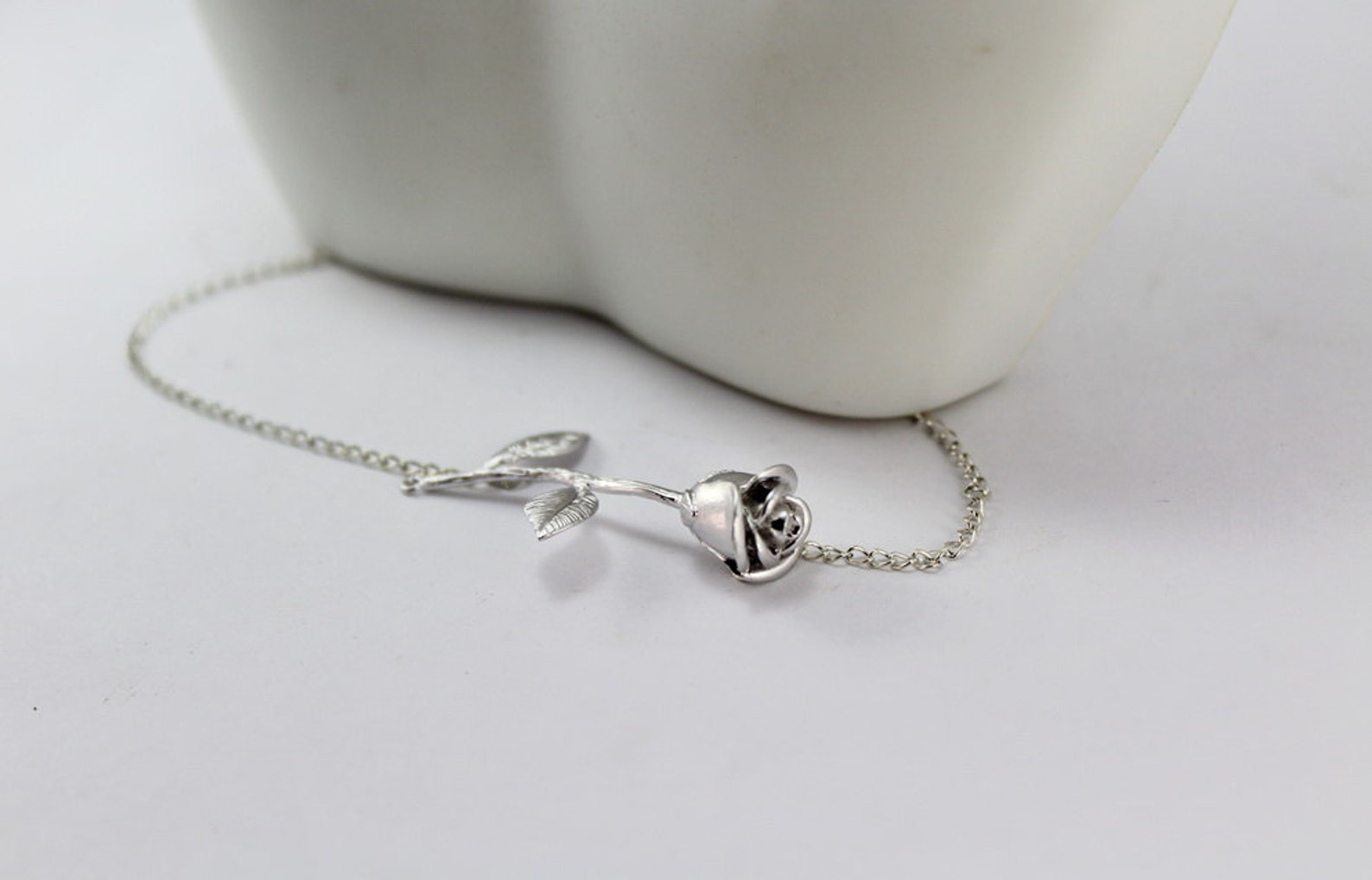 Rose Braceletfloral Braceletsilver Rose Braceletgold Rose - Etsy