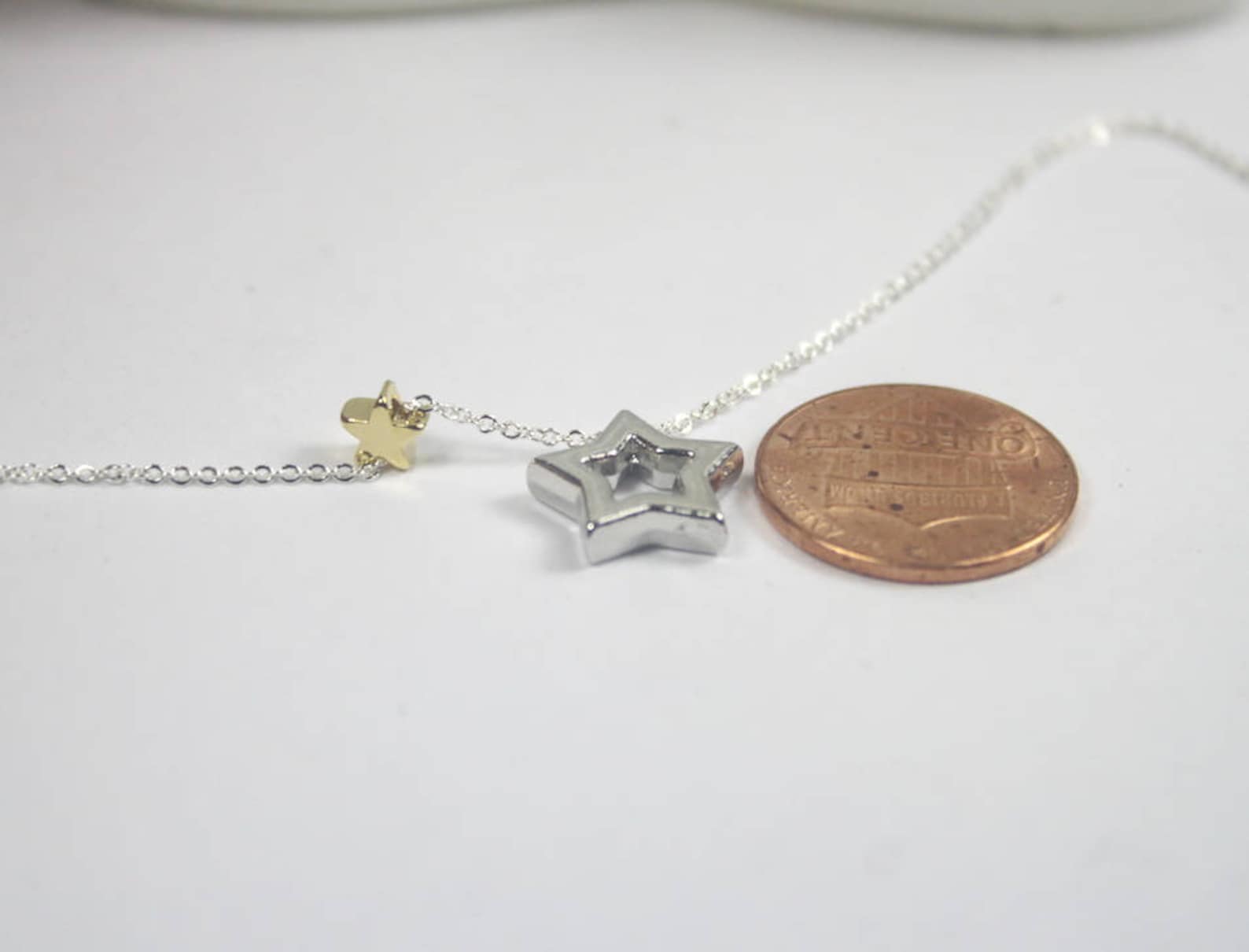 Star necklace2 stars necklaceCut out star necklacemother | Etsy