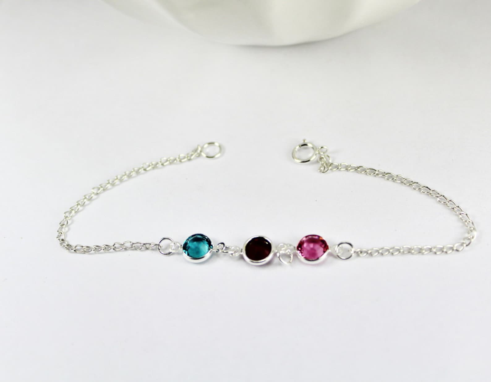 Three Birthstone Bracelet 3 Sisters Bracelet .three - Etsy