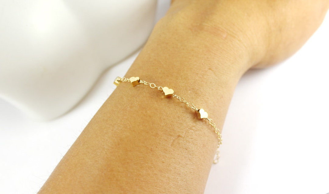 Mini Hearts Bracelet, Small Heart Jewelry, 3,4,5 Mini Hearts ,simple ...