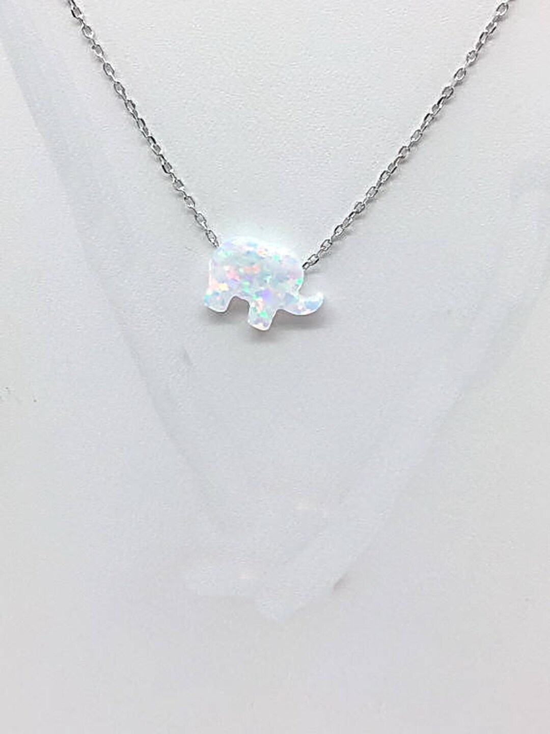 Opal Elephant Necklace, White Opal Elephant ,white Opal,kids Jewelry ...