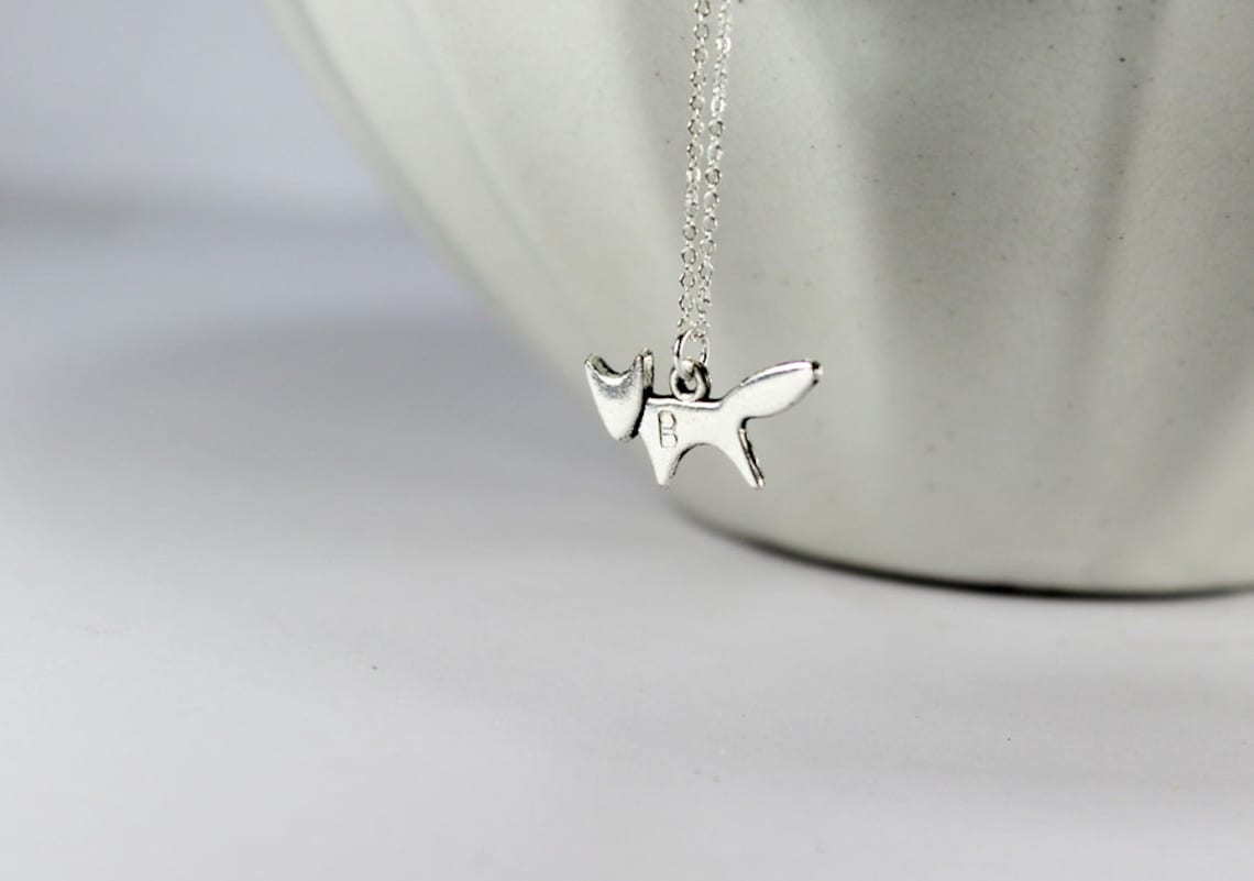 Fox Necklace Silver Fox Necklace Fox Jewelry Fox Animal - Etsy