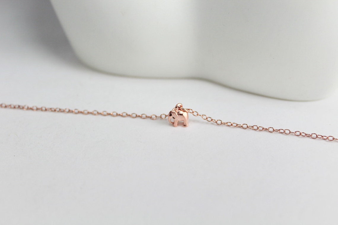Rose Gold Elephant Bracelet,pink Elephant Necklace,baby Elephant ...