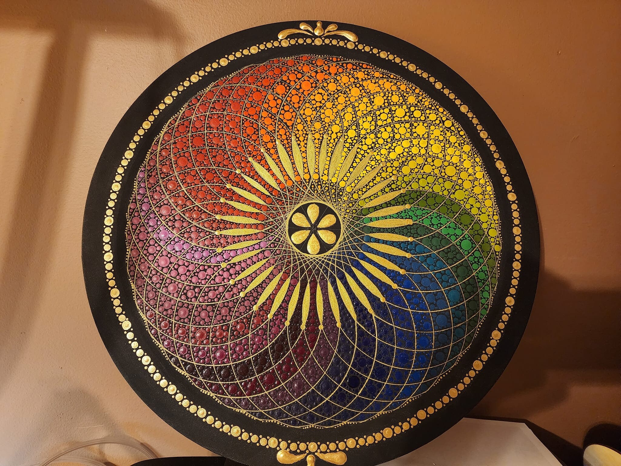 16 Inch Color Wheel Hand Painted Mandala - Etsy