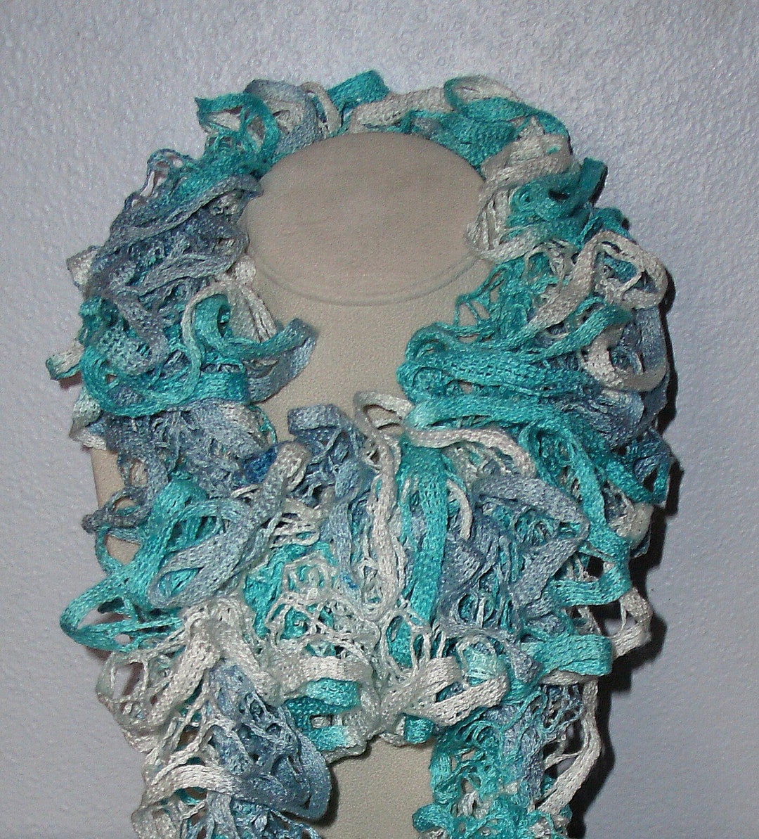 Hand Knit Ladies Ruffle, Frilly Scarf, Accessories, Scarves & Wraps ...