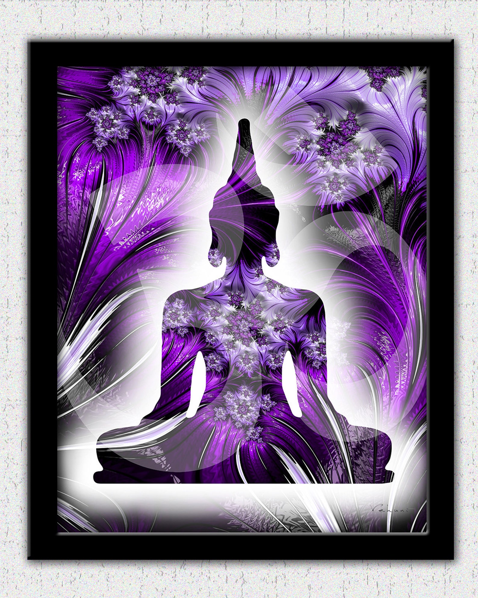 Buddha Print, Purple Buddha Wall Art, Lavender Purple Painting, Purple ...