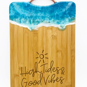 ADD-ON Engraving on Beach Wave Cutting Board / High Tides & Good Vibes ...