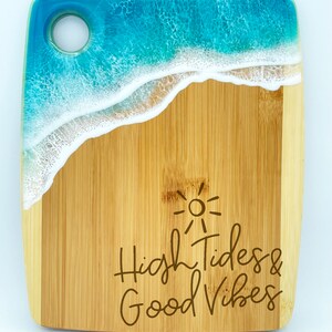 ADD-ON Engraving on Beach Wave Cutting Board / High Tides & Good Vibes ...