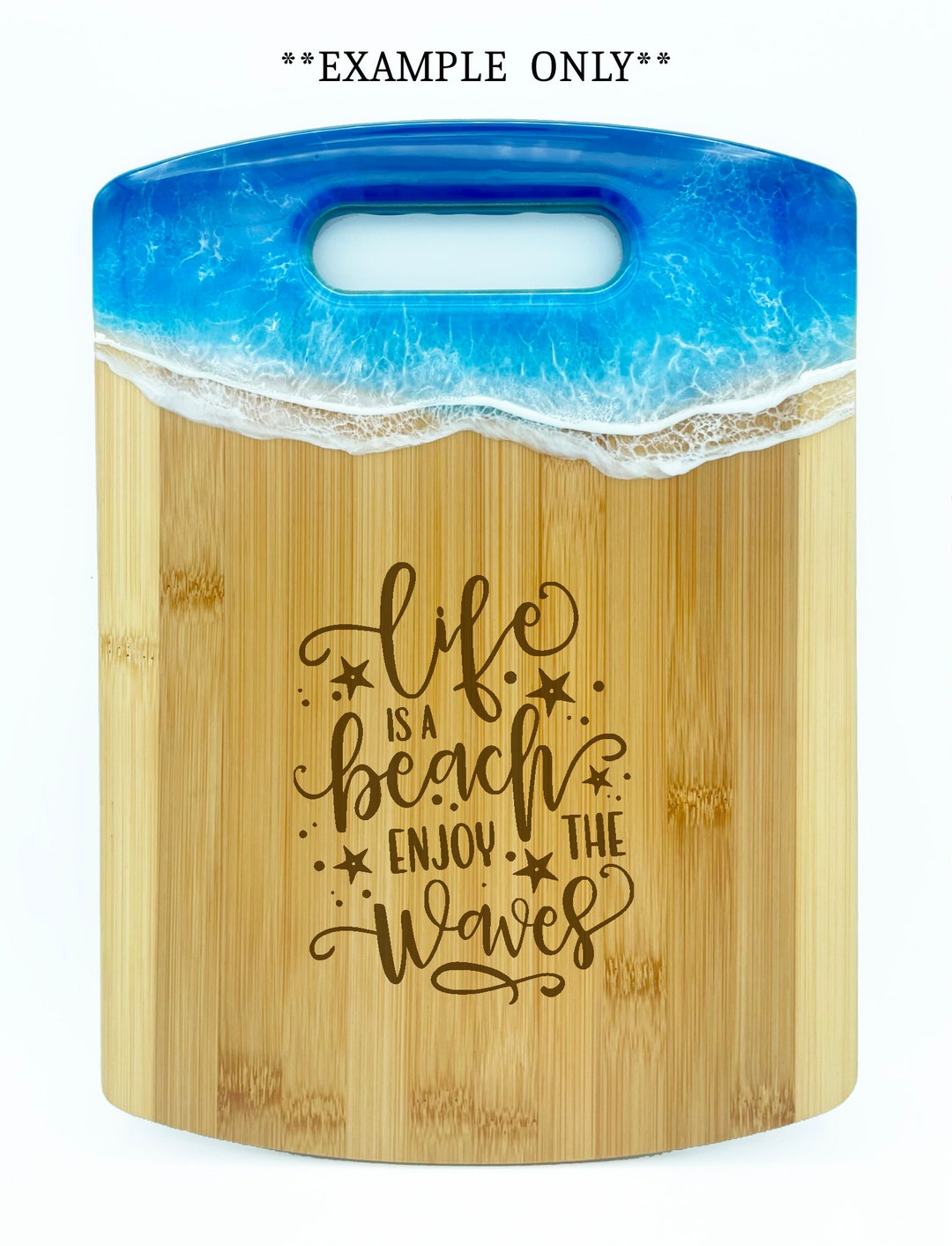 Engraved Beach Wave Cutting Board: Life is A Beach Add-on - Etsy