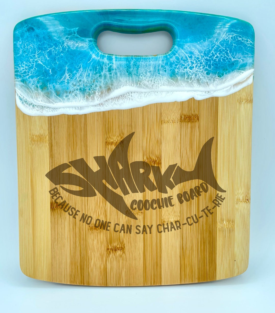 Engraved 'shark Coochie Board' Add-on for Beach Wave Cutting Board - Etsy