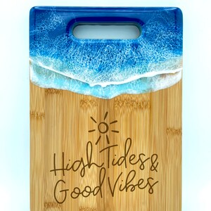 ADD-ON Engraving on Beach Wave Cutting Board / High Tides & Good Vibes ...