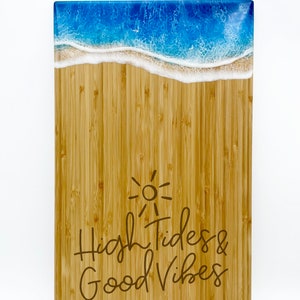 ADD-ON Engraving on Beach Wave Cutting Board / High Tides & Good Vibes ...