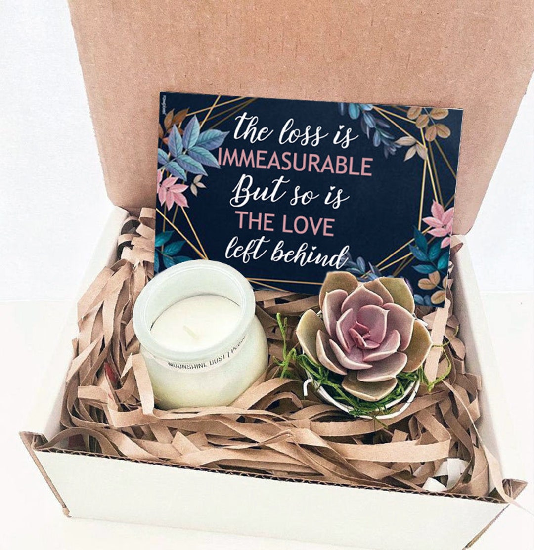 The Loss is Immeasurable - Succulent and Candle Gift Box - Grief Gift ...