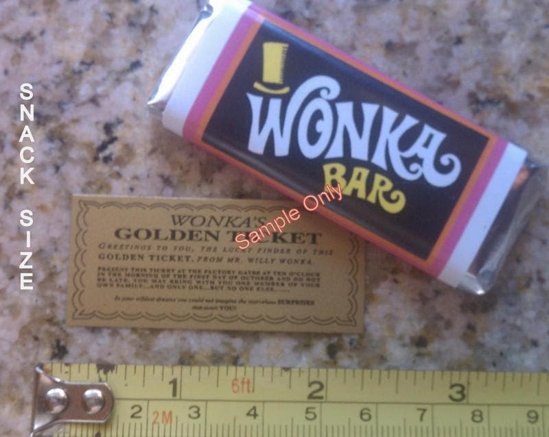 Snack Sized Willy Wonka Chocolate Bar Wrappers & Golden - Etsy
