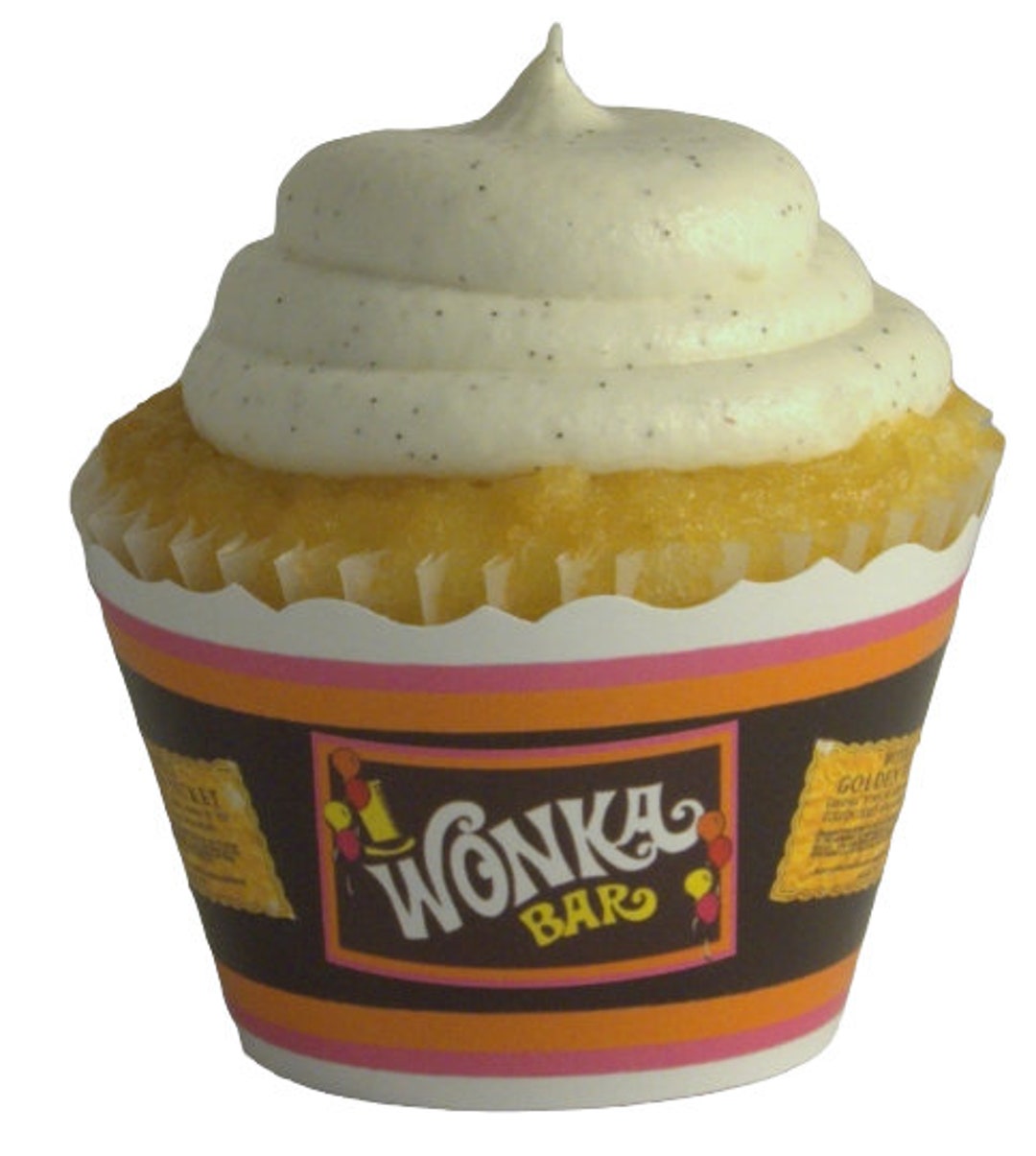 Willy Wonka Chocolate Bar Wrapper & Golden Ticket-cupcake Wrappers (12 ...