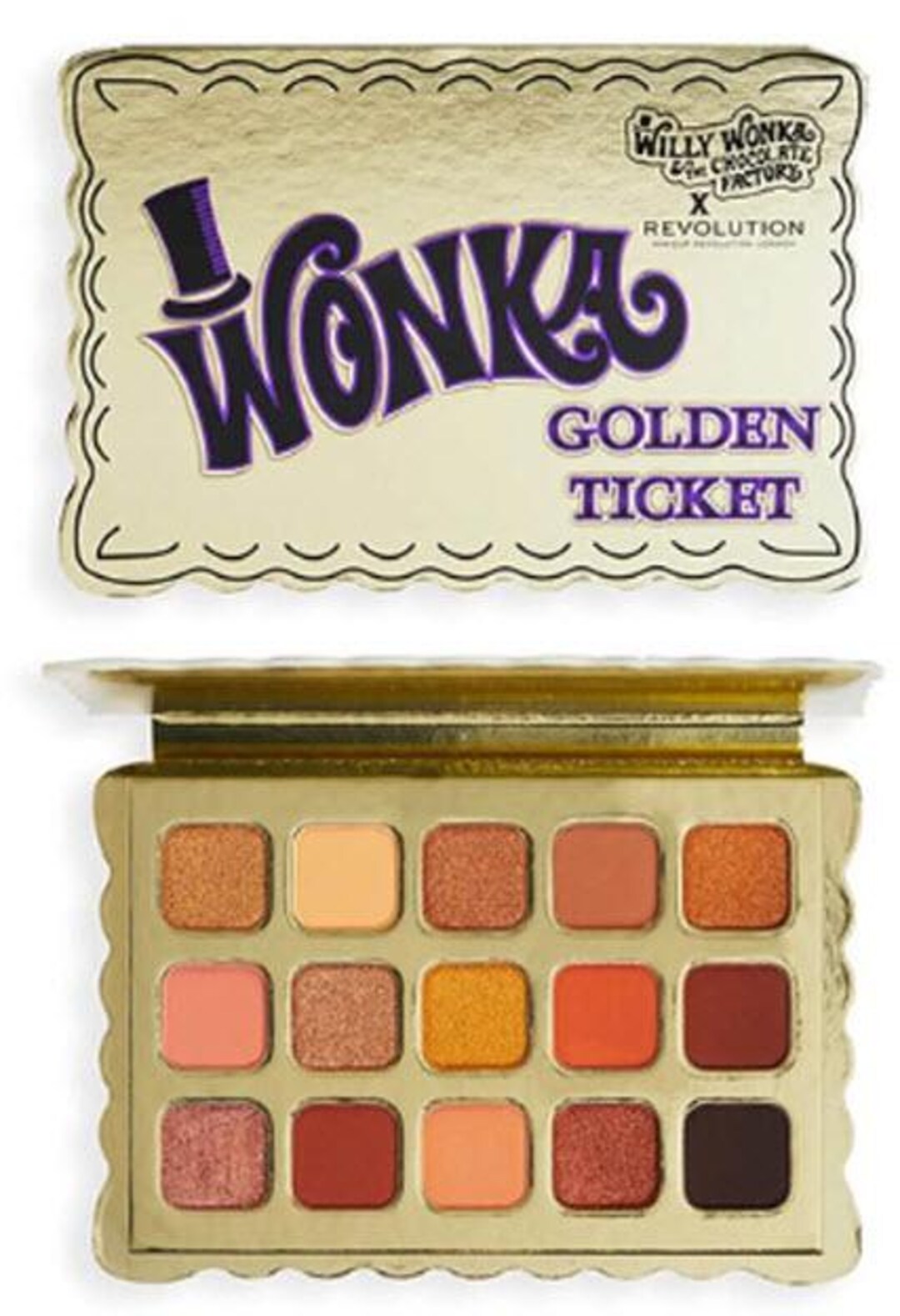 Willy Wonka Chocolate Bar X Makeup Revolution 15 Eyeshadow Palette-nib ...