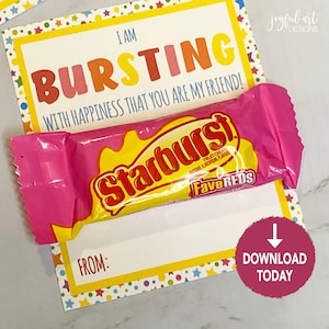 Starburst Valentine Card / Classroom Valentines / Valentine's Ideas for ...