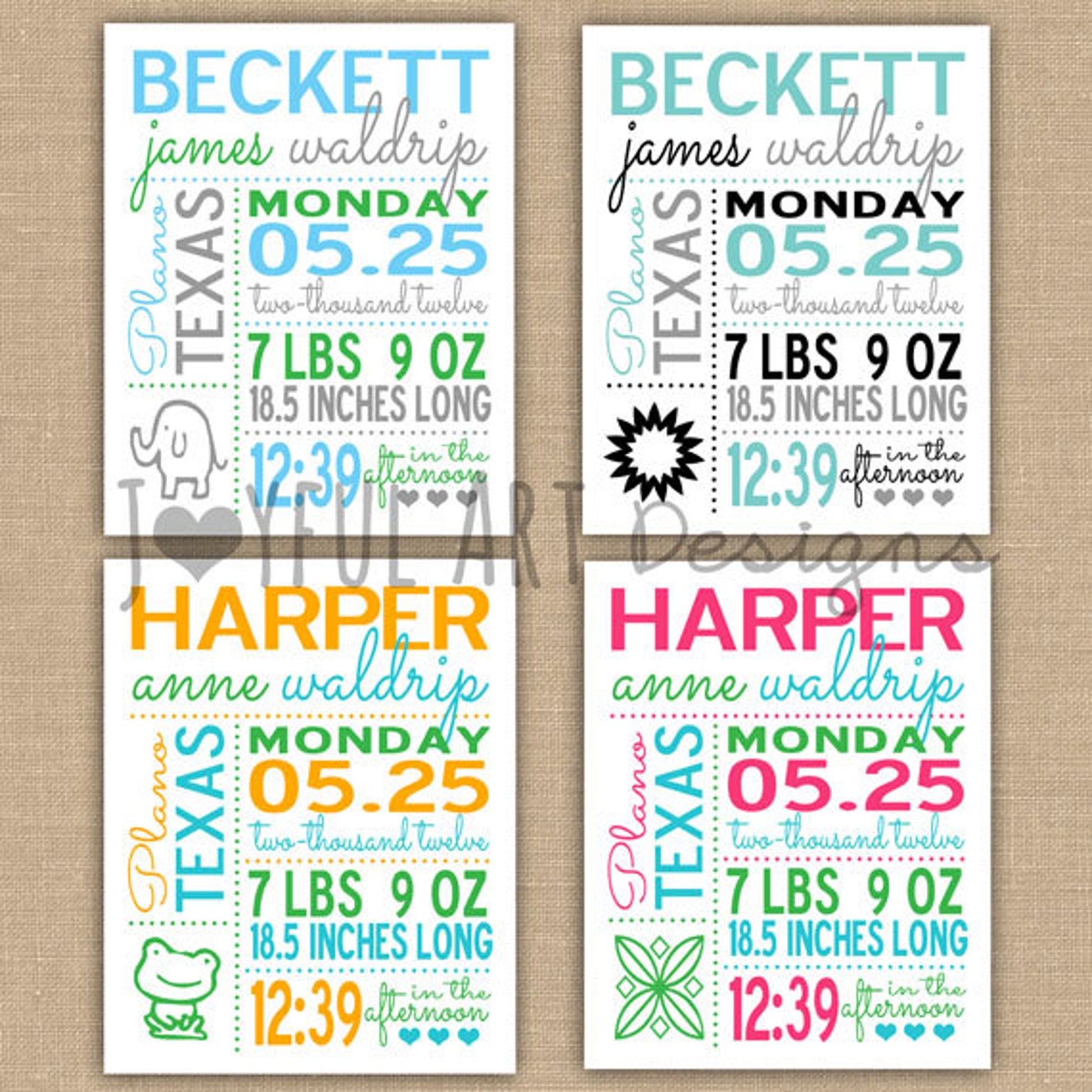 Birth Stats Sign Wall Art. Baby Statistics Personalized Baby - Etsy