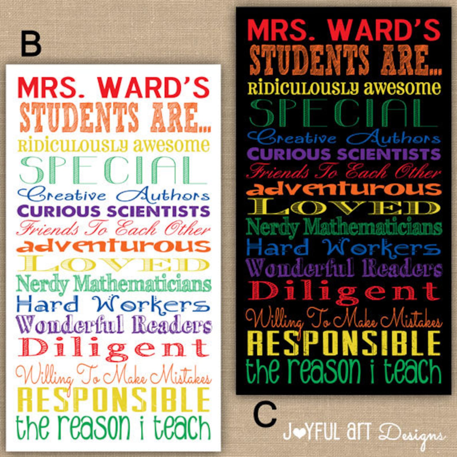 Custom Made Motivational Classroom Poster PRINTABLE. Classroom Sign ...