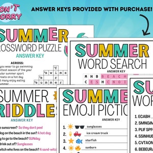 Summer Game BUNDLE / Summer Party Games / Printable Summertime Games ...