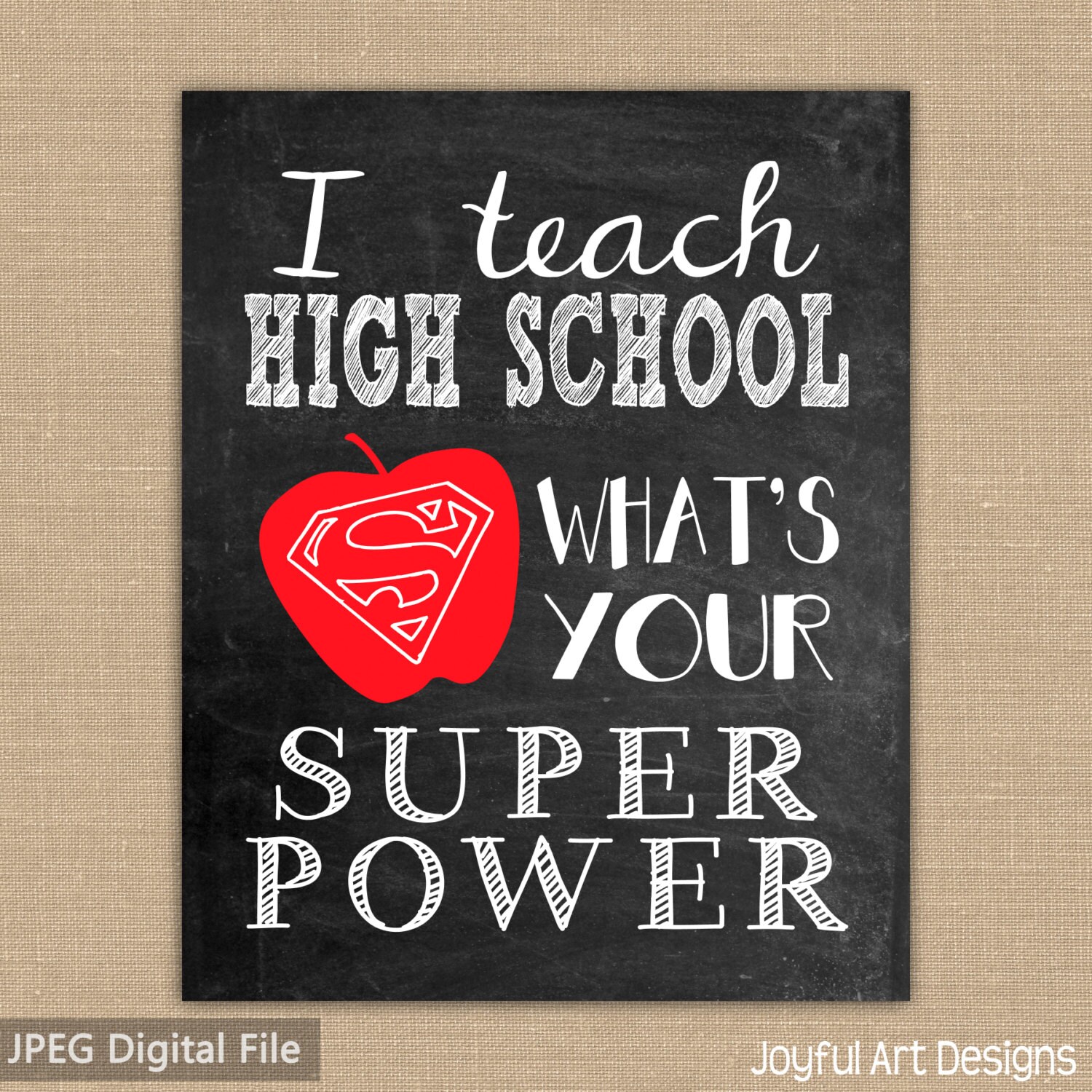I Teach What's Your Superpower PRINTABLE Chalkboard Sign - Etsy
