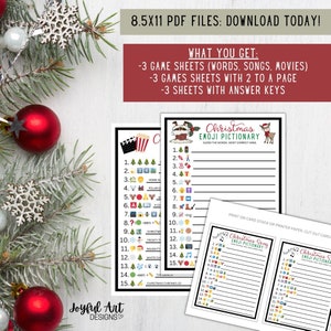 Christmas Emoji Pictionary Game, Christmas Party Games, Fun Christmas ...