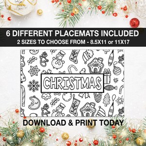 Christmas Placemat Printable, Christmas Activities for Kids, Christmas ...