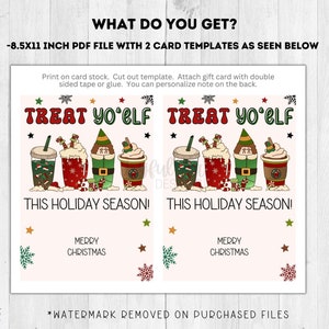 Elf Gift Card Holder Printable / Funny Christmas Coffee Gift Card / Elf ...