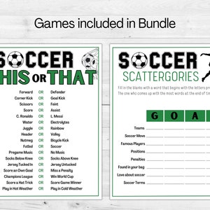 Soccer Game BUNDLE / Printable Soccer Party Games / World Cup Games for ...