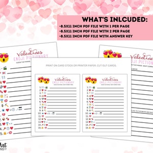 Valentines Emoji Pictionary Game / Valentine's Day Emoji Pictionary ...