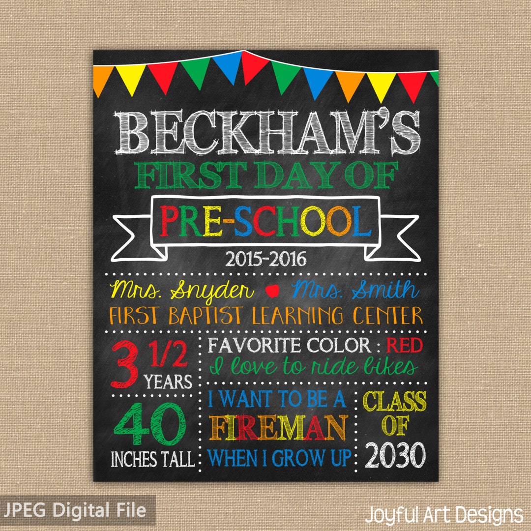 Last Day of School Chalkboard PRINTABLE Sign. First Day of School Photo ...
