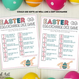 Easter Egg Gift Exchange Dice Game / Roll the Dice Easter Egg Exchange ...
