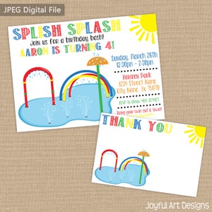 Splash Pad Party Invitation. Park Birthday Party Invite. Party Decor ...